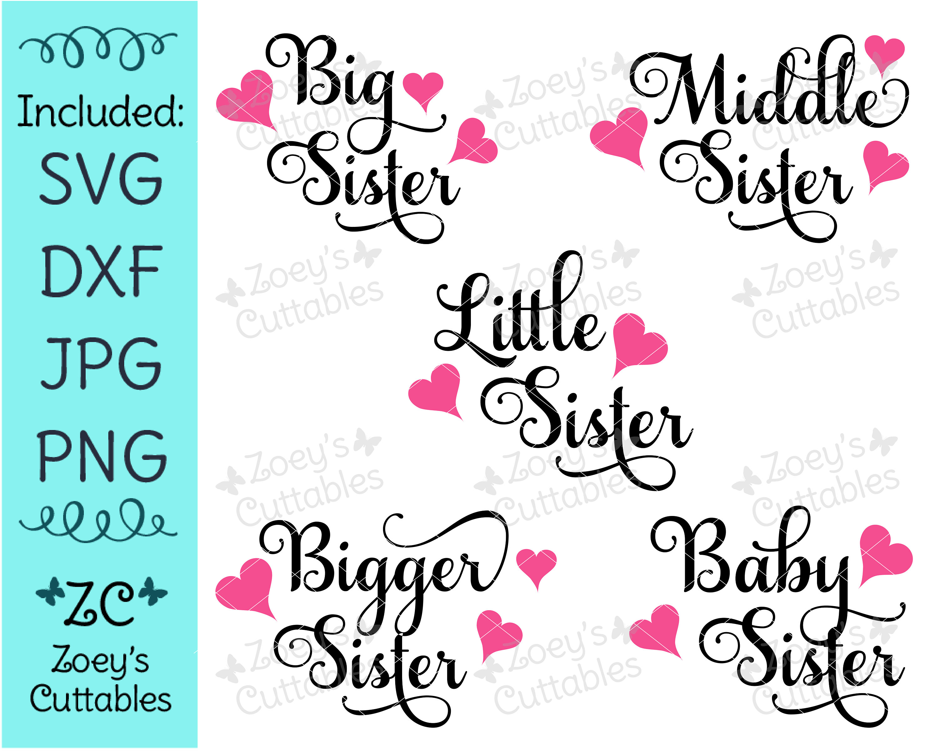 Sister Value Pack Bigger Sister Big Sister Middle Sister - Etsy UK