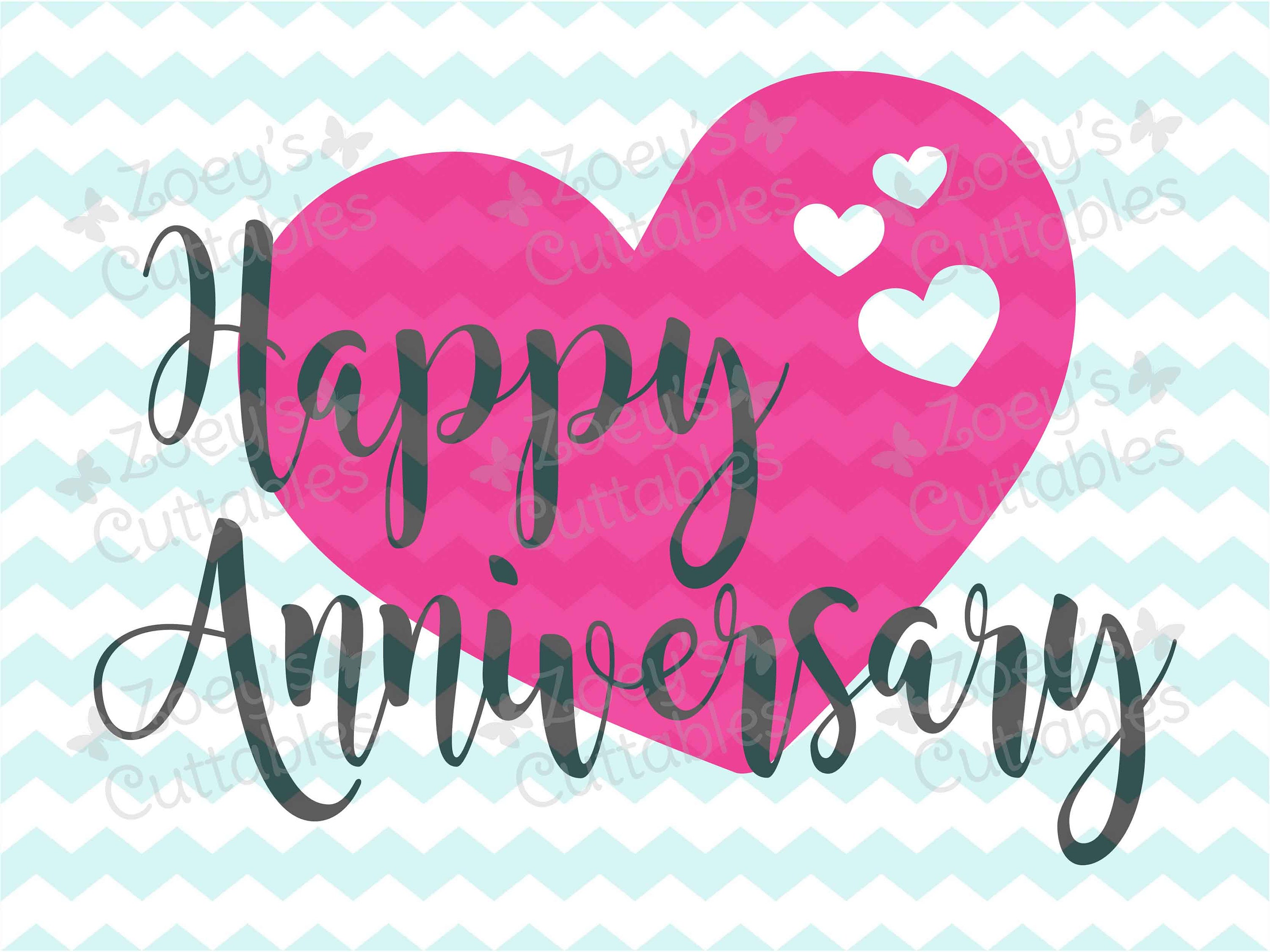 Happy Anniversary Hearts Cuttable SVG File Instant - Etsy Australia