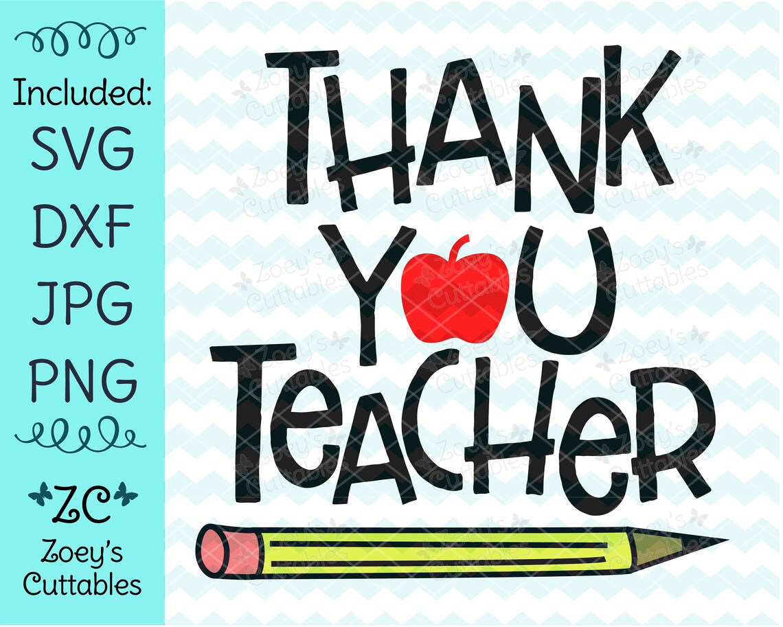 Thank You Teacher Teacher Appreciation Teacher SVG | Etsy