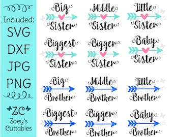 Brother Sister SVG, Big Brother, Middle Brother, Little Brother, Big ...