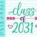 Class of 2031 SVG Graduation SVG End of School Year - Etsy