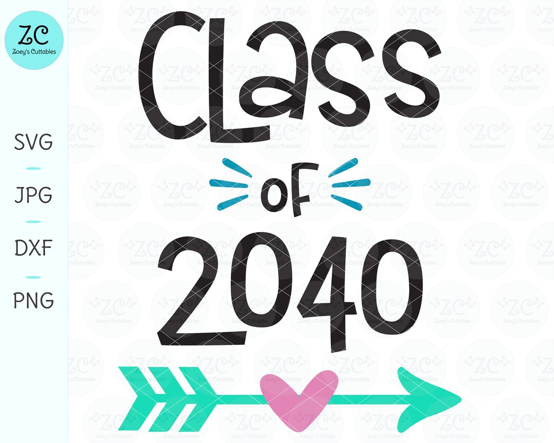 Class of 2040 SVG, Graduation SVG, Class Of, End of School Year ...