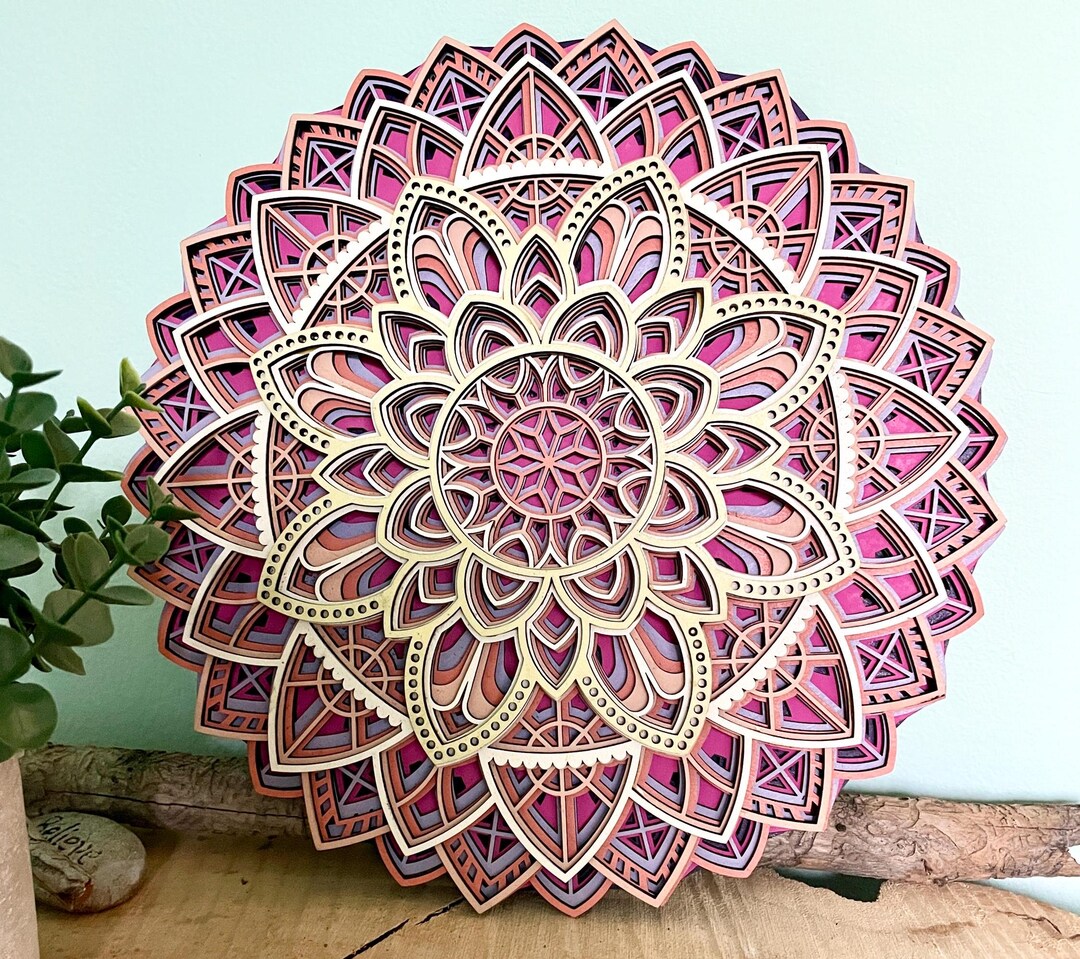 Soft Pastels 9-layer Mandala Wall Art | Multilayer Wooden Mandala ...