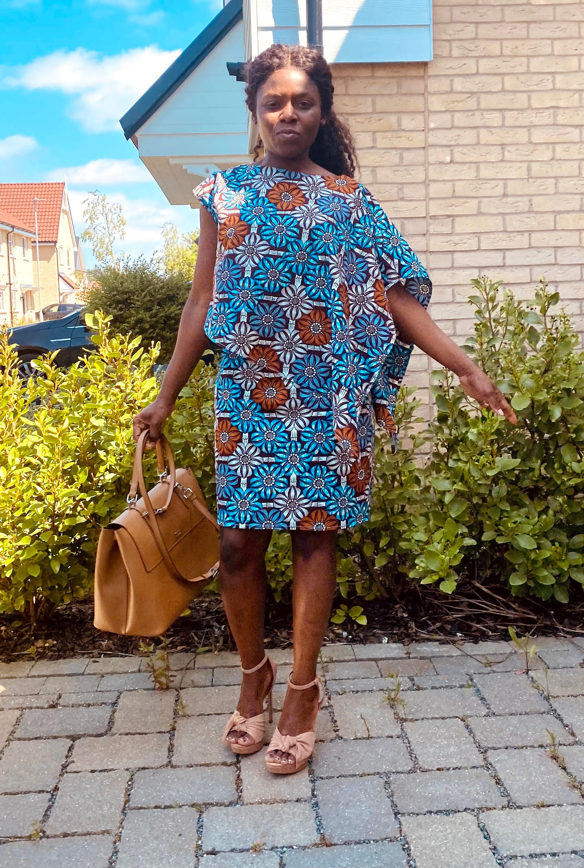 African Print Ankara Kente Capelet Dress - Etsy