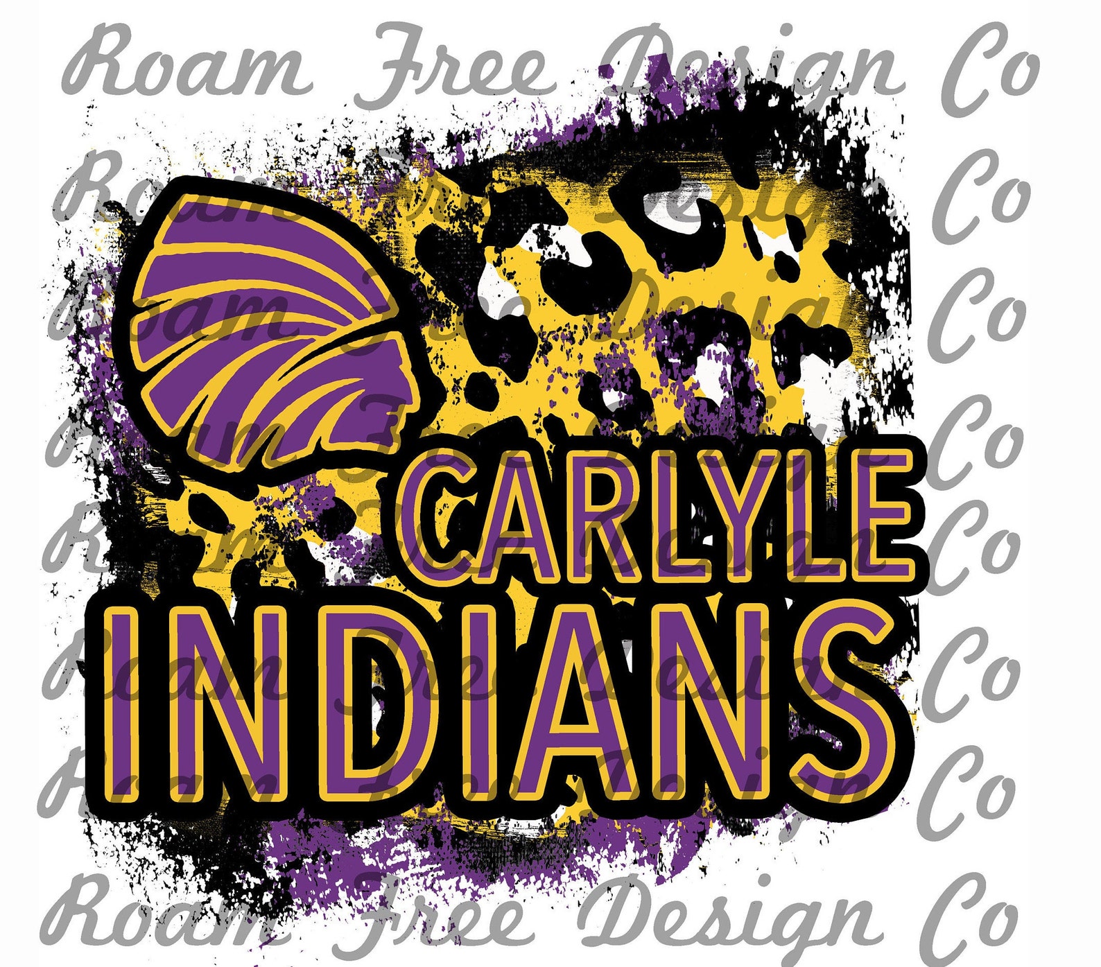 Carlyle Indians PNG: Black Shirt Rip, Cheetah Print (digital Download ...
