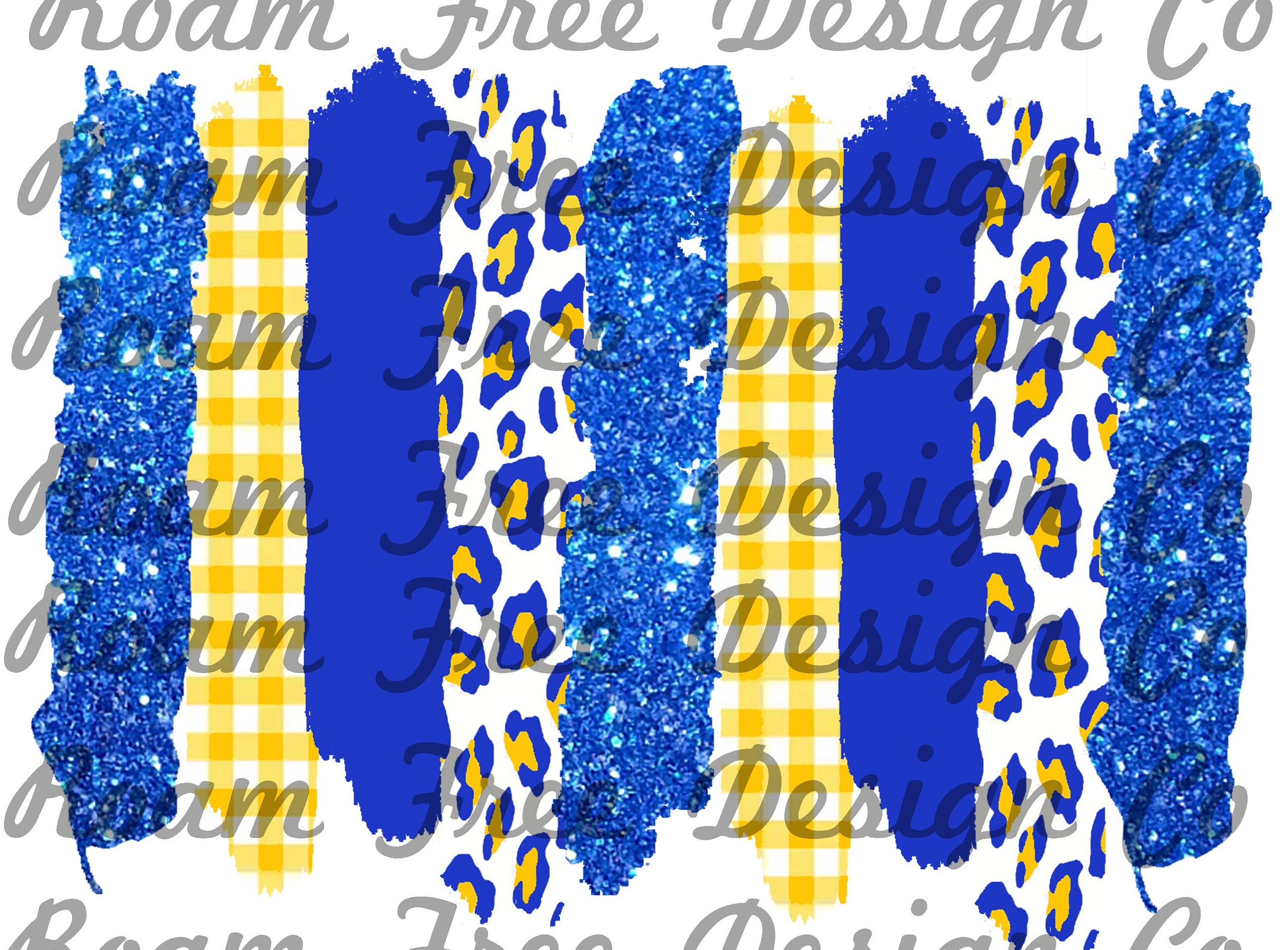 Gold and Royal Blue Brush Strokes - Etsy