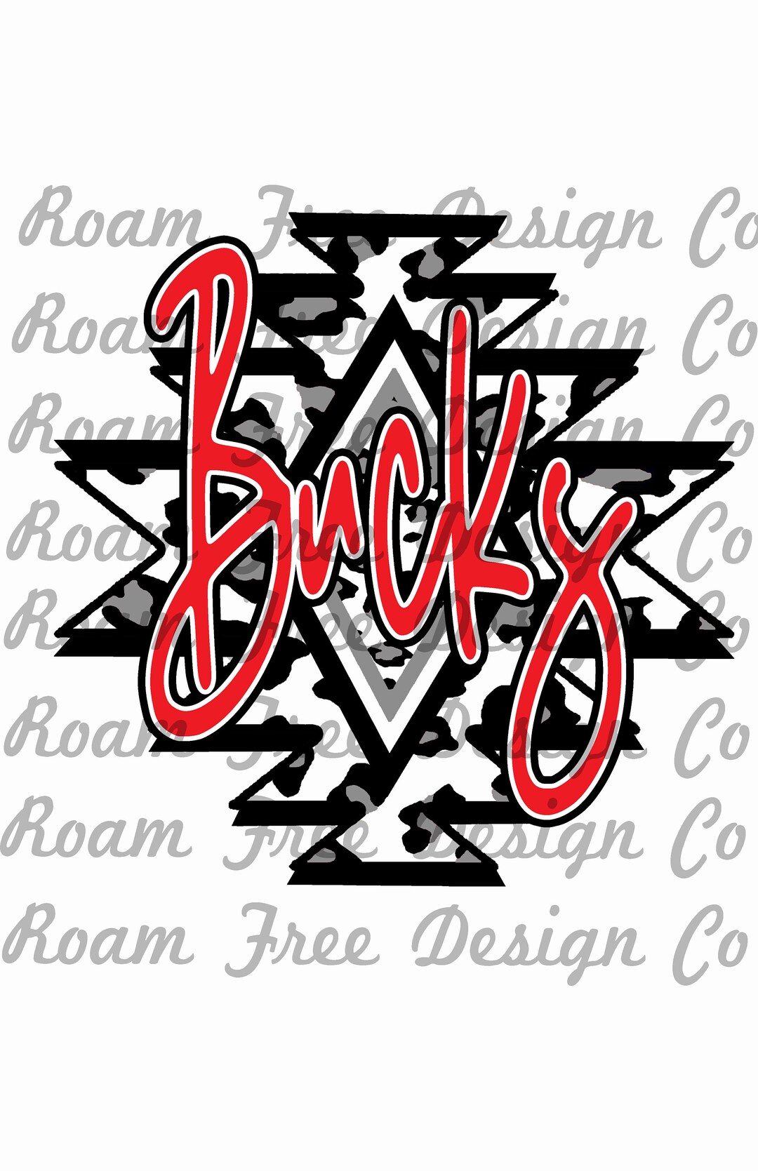 Red Bucks Aztec Cheetah Design: School Mascot PNG (digital Download) - Etsy