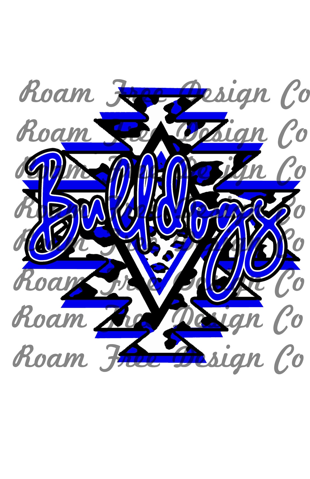 Bulldogs Aztec Cheetah Blue & Black Design | Leopard Print | PNG ...
