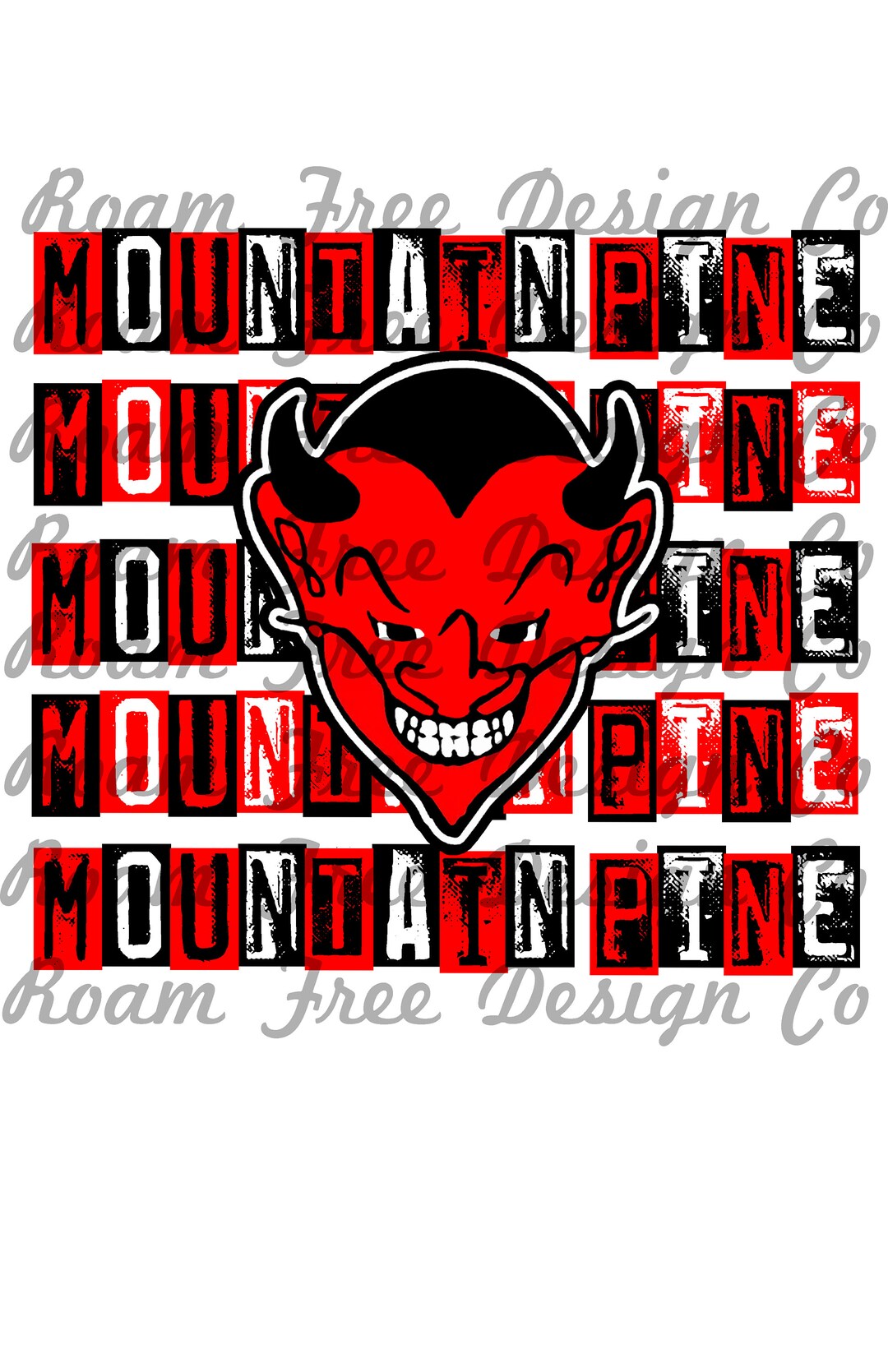 Mountain Pine Devils Mascot: Red & Black PNG (digital Download) - Etsy