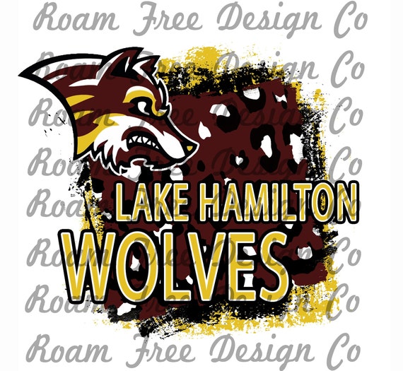 Lake Hamilton Wolves Cheetah Design Maroon and Gold | Etsy