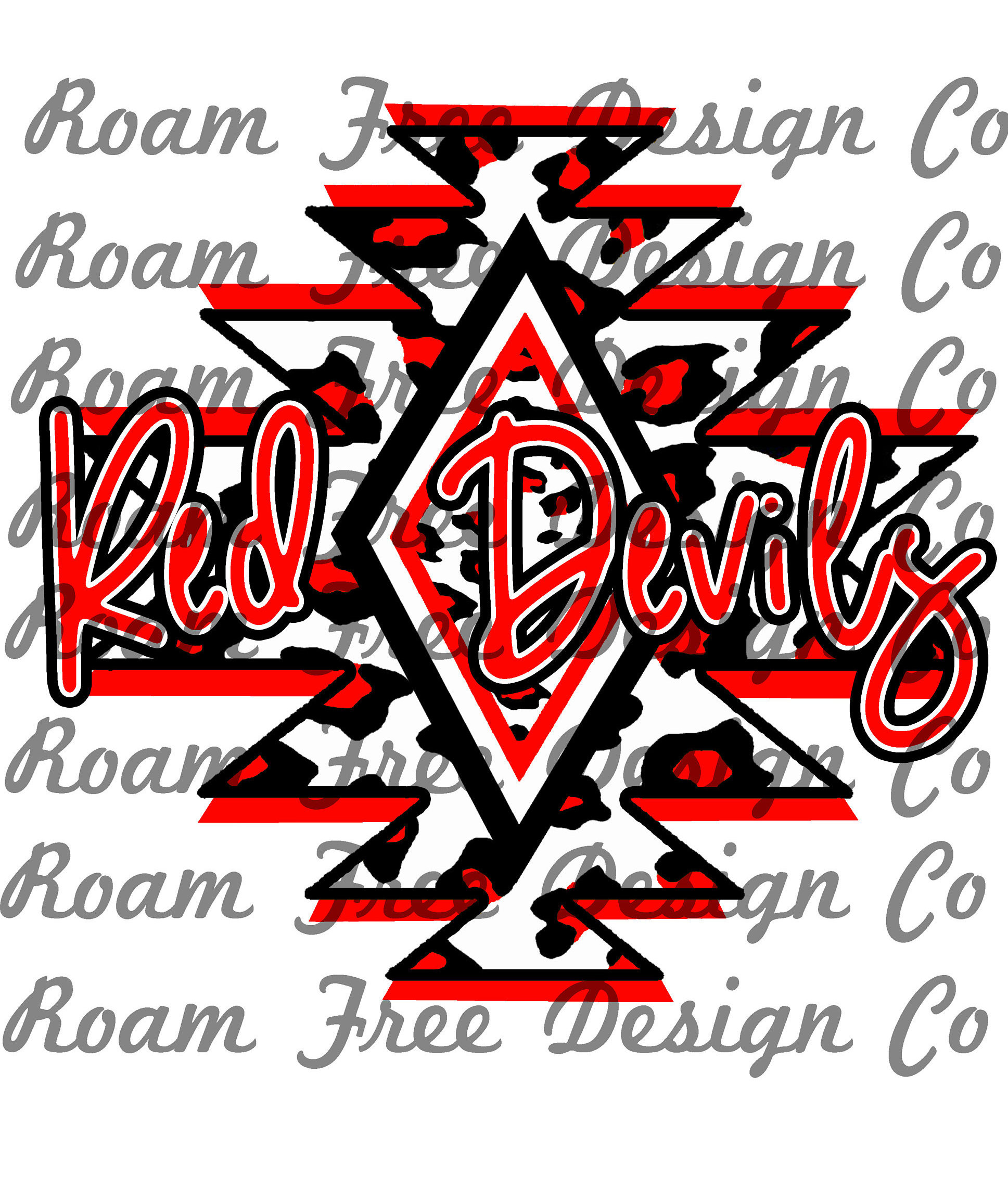 Red Devils Red Aztec Cheetah Design Cheetah Print Leopard | Etsy