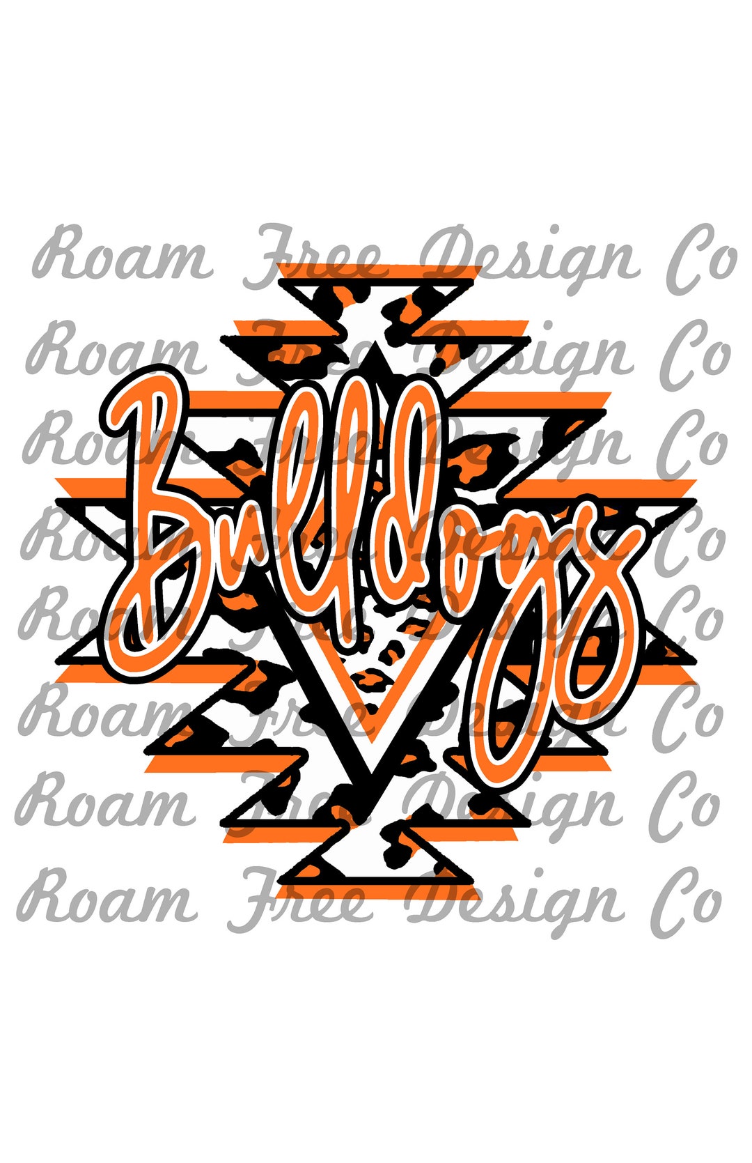 Bulldogs Orange and Black Aztec Cheetah Design | Cheetah Print ...