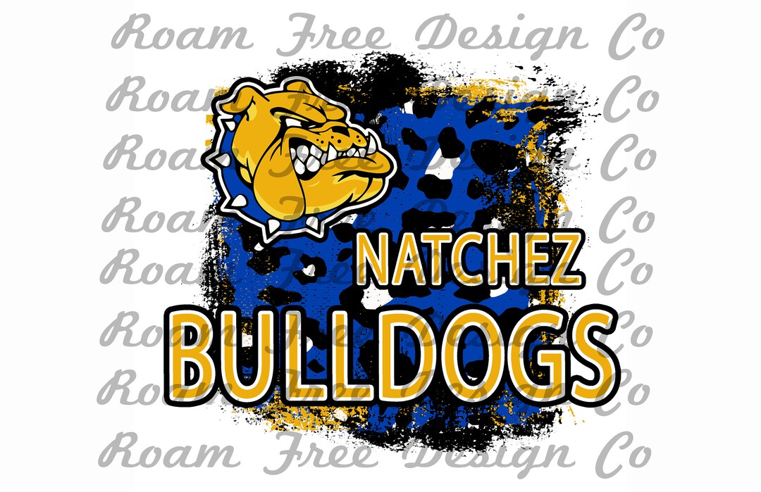 Natchez Bulldogs Mascot: Yellow & Blue Cheetah Print (PNG Digital ...