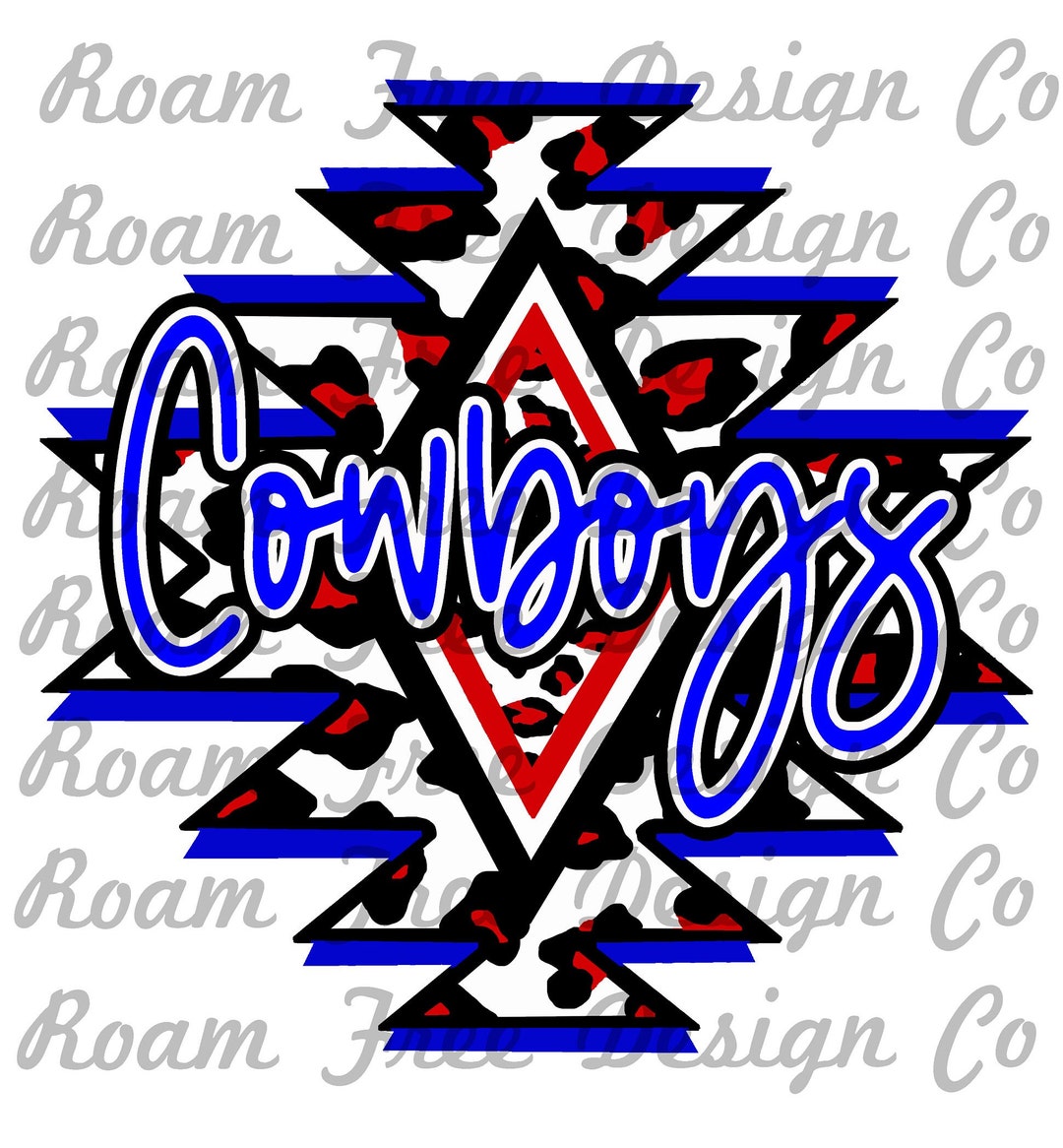 Cowboys Blue and Red Aztec Cheetah Design Cheetah Print Leopard Print ...