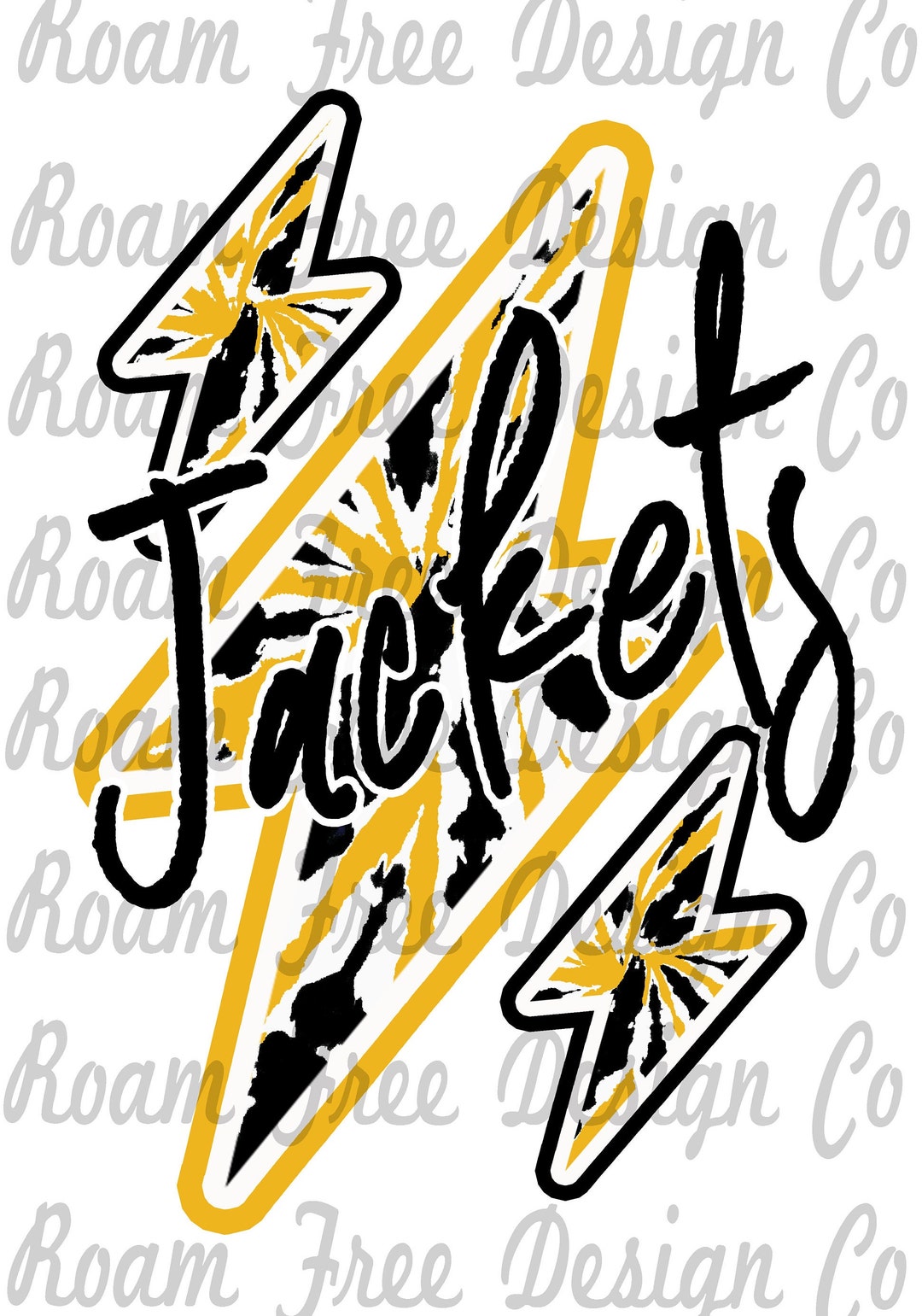 Yellow and Black Tie Dye Lightening Bolt Jackets Mascot | Yellow and ...