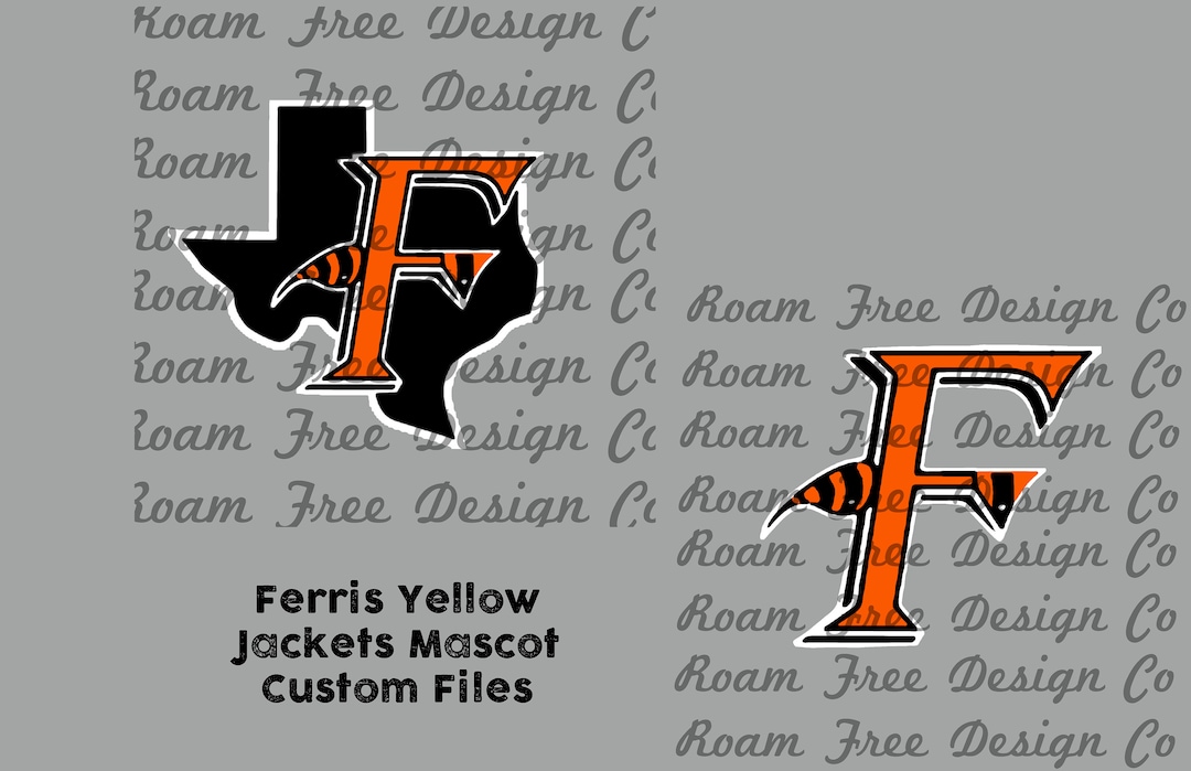 Ferris Yellow Jackets Mascot: Orange & Black Cheetah Print (PNG Digital ...