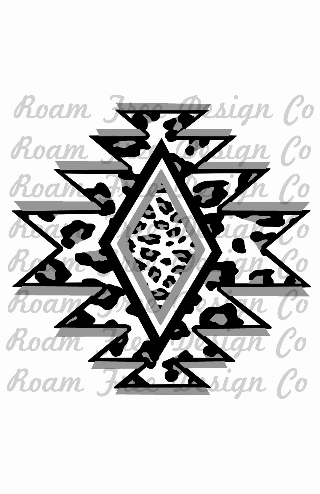Aztec Cheetah Gray & Black Design | Leopard Print | PNG | Aztec ...