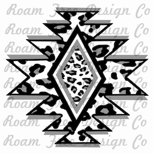 Aztec Cheetah Gray & Black Design | Leopard Print | PNG | Aztec ...