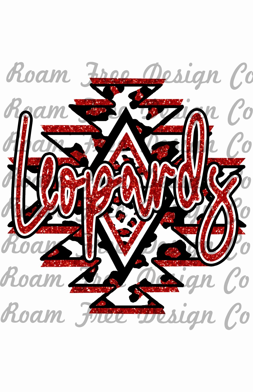 Leopards Red Glitter Aztec Cheetah Design | Cheetah Print | Leopard ...