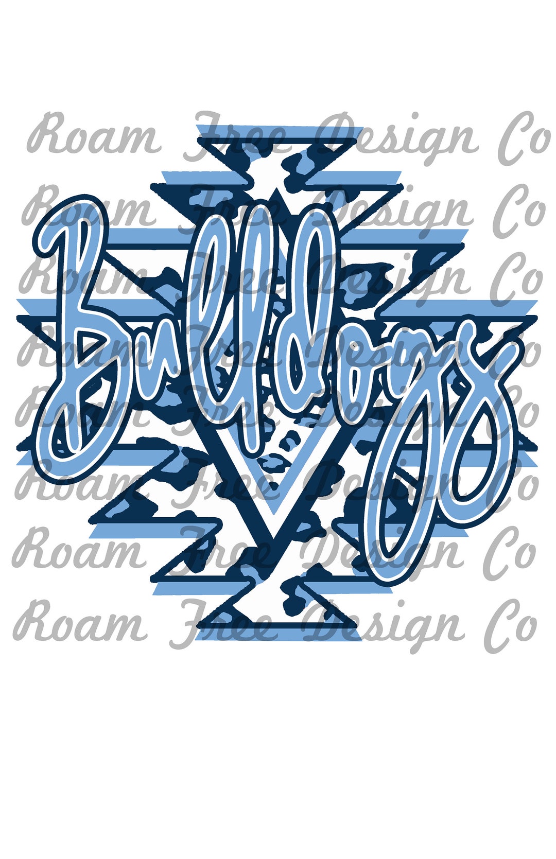 Bulldogs Aztec Cheetah Print: Carolina Blue Mascot (digital Download ...