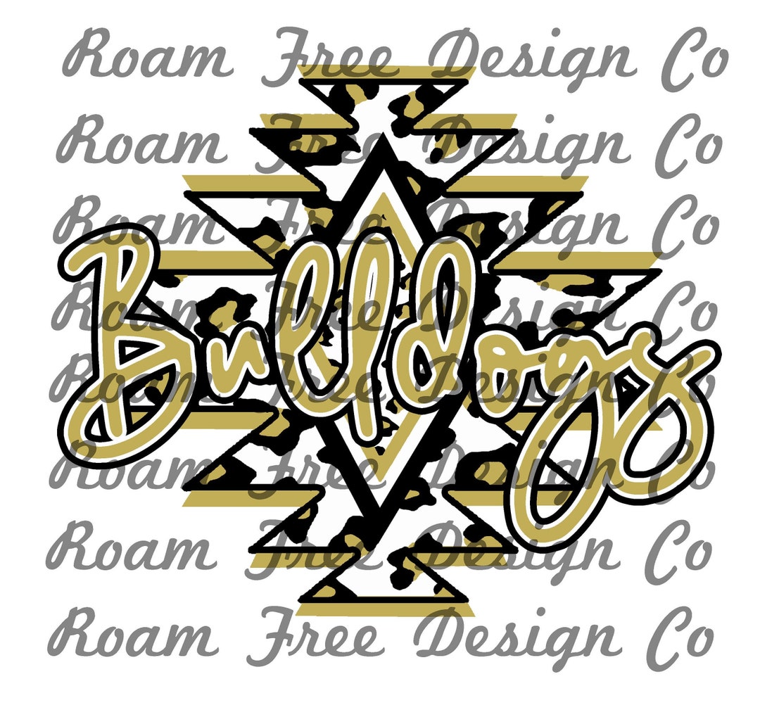Bulldogs Gold and Black Aztec Cheetah Design | Cheetah Print | Leopard ...