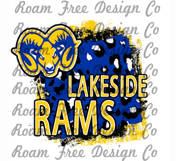 Lakeside Rams Mascot Cheetah Design Yellow and Royal Blue | Etsy