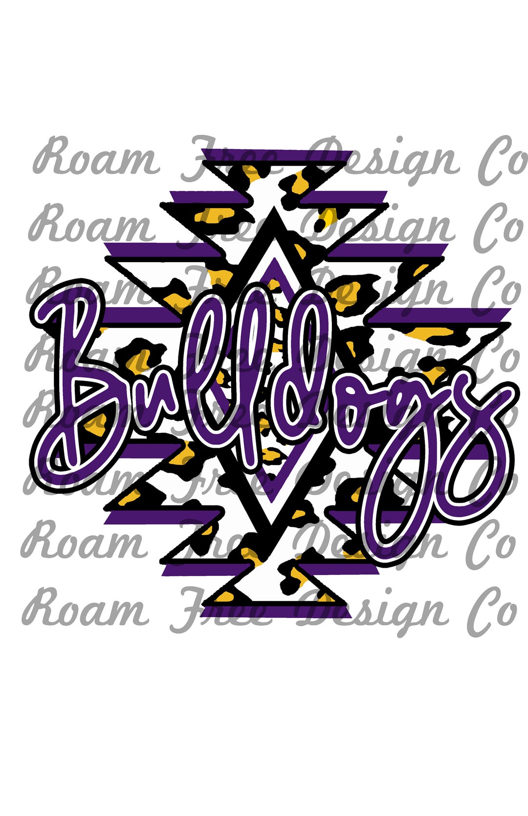 Purple and Yellow Bulldogs Aztec Cheetah Design | Cheetah Print ...