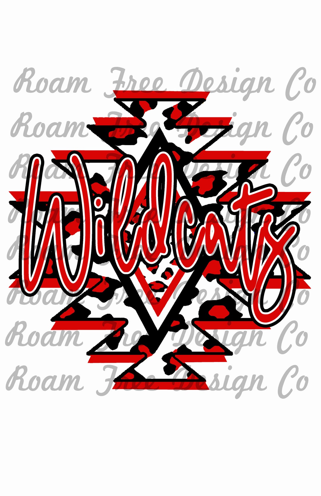 Aztec Cheetah Wildcats Red Design | Leopard Print | PNG | Aztec ...