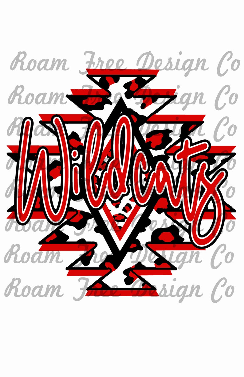 Aztec Cheetah Wildcats Red Design Leopard Print PNG - Etsy