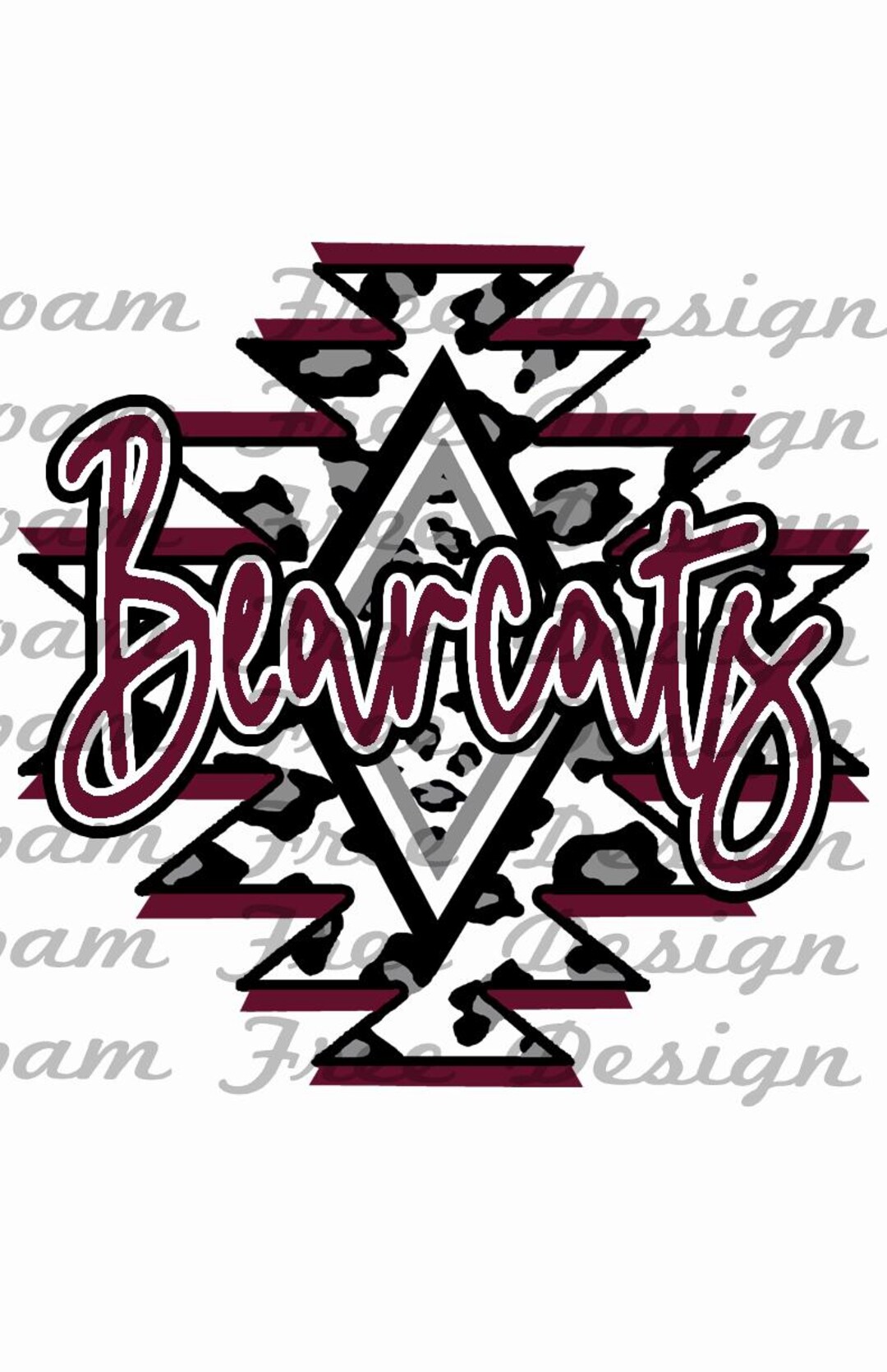 Bearcats Maroon and Black Aztec Cheetah Design | Cheetah Print ...