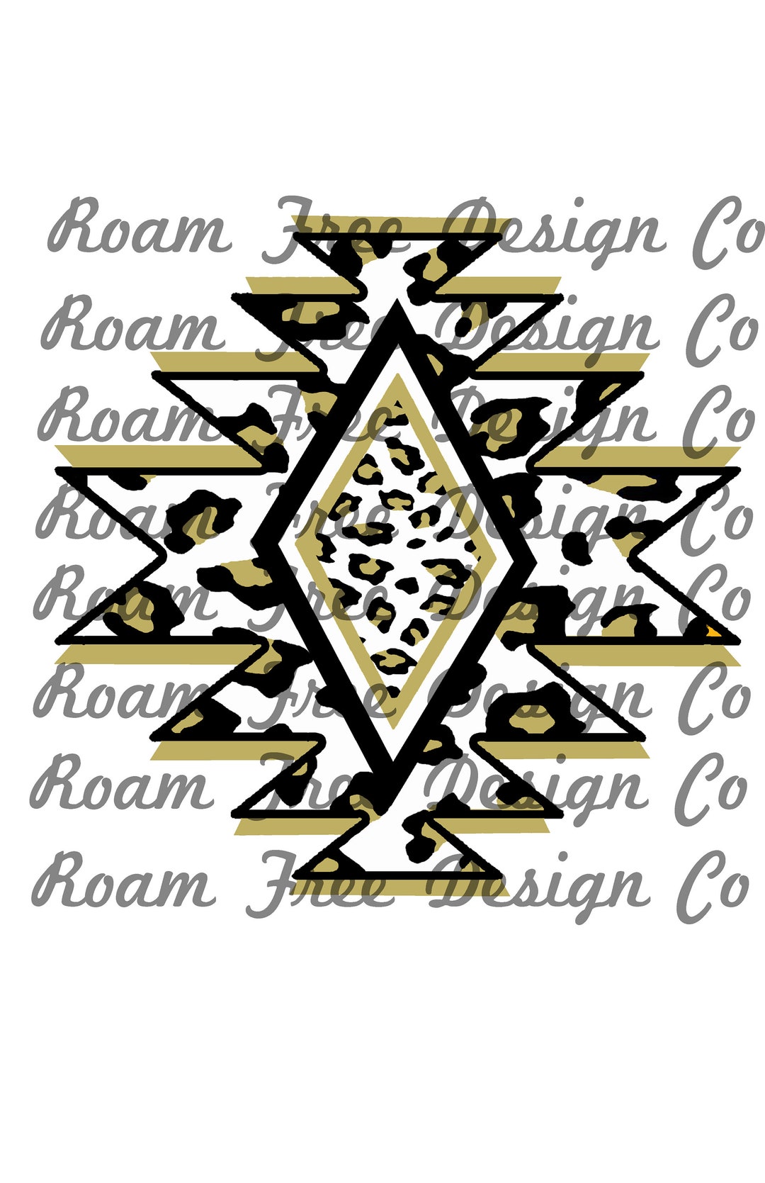 Aztec Cheetah Gold White & Black Design | Leopard Print | PNG | Aztec ...