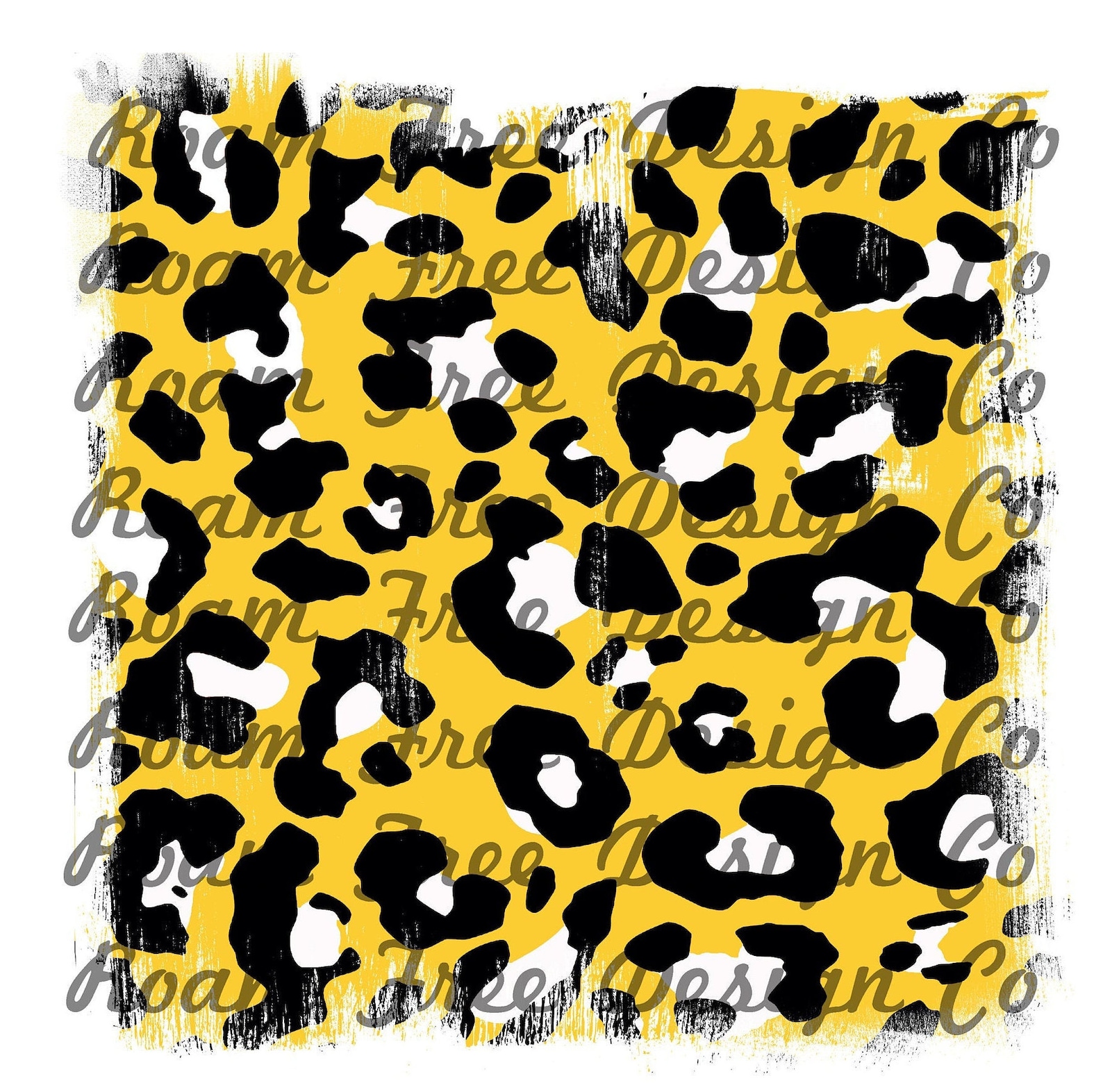 Yellow Black and White Distressed Cheetah Print Background | Etsy