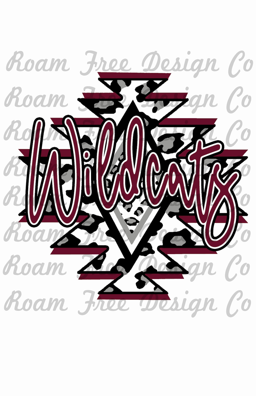 Wildcats Maroon and Gray Aztec Cheetah Design | Cheetah Print | Leopard ...