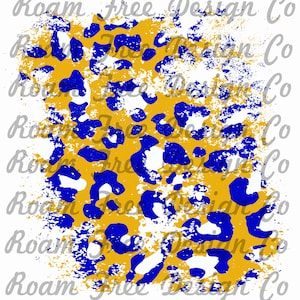 Blue and Gold Distressed Cheetah Background Design | Cheetah Print ...