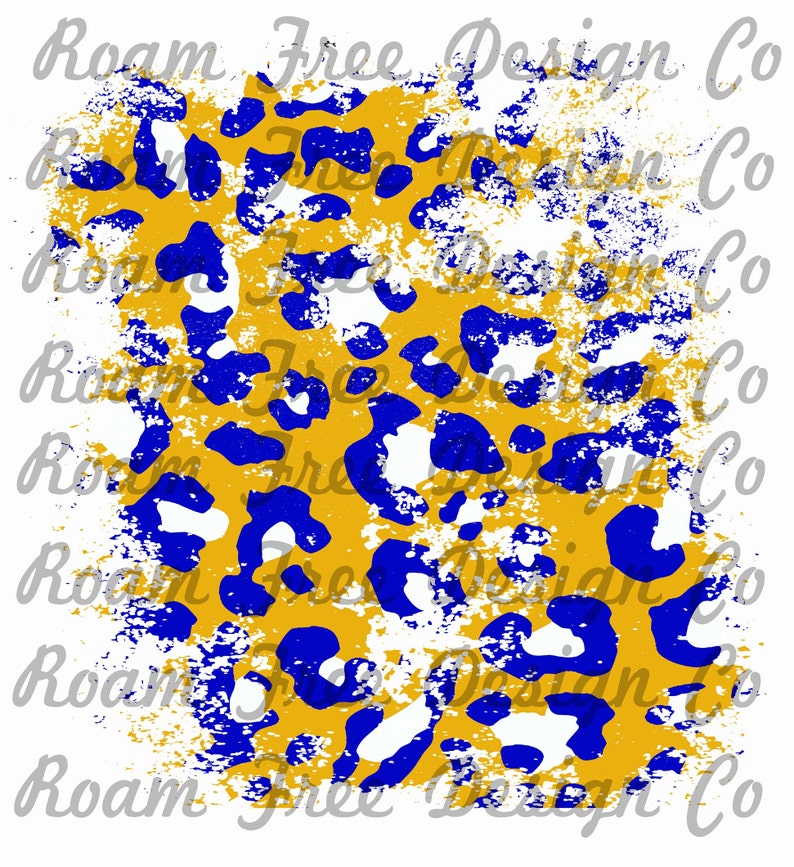 Blue and Gold Distressed Cheetah Background Design Cheetah - Etsy