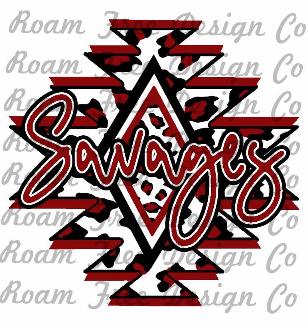 Maroon Aztec Cheetah Print PNG: School Mascot Design (digital Download ...