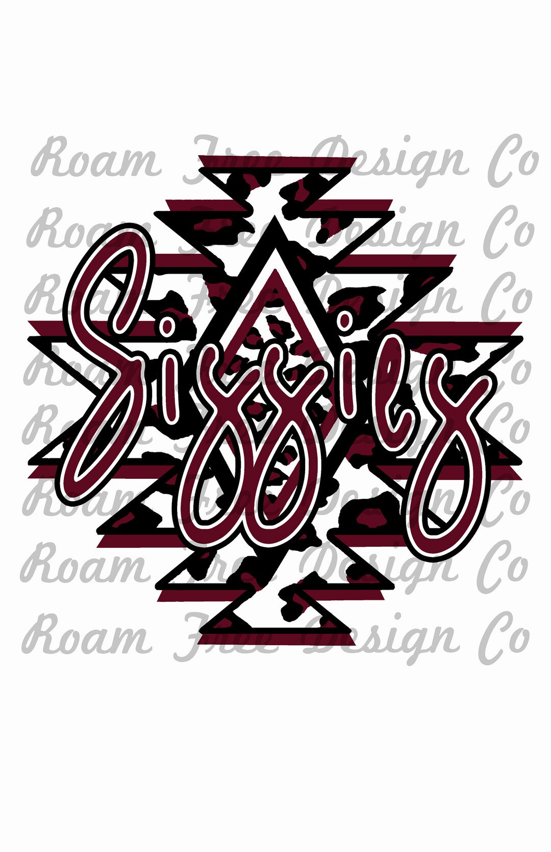 Maroon Aztec Cheetah Buffalo Design: School Spirit PNG (digital ...