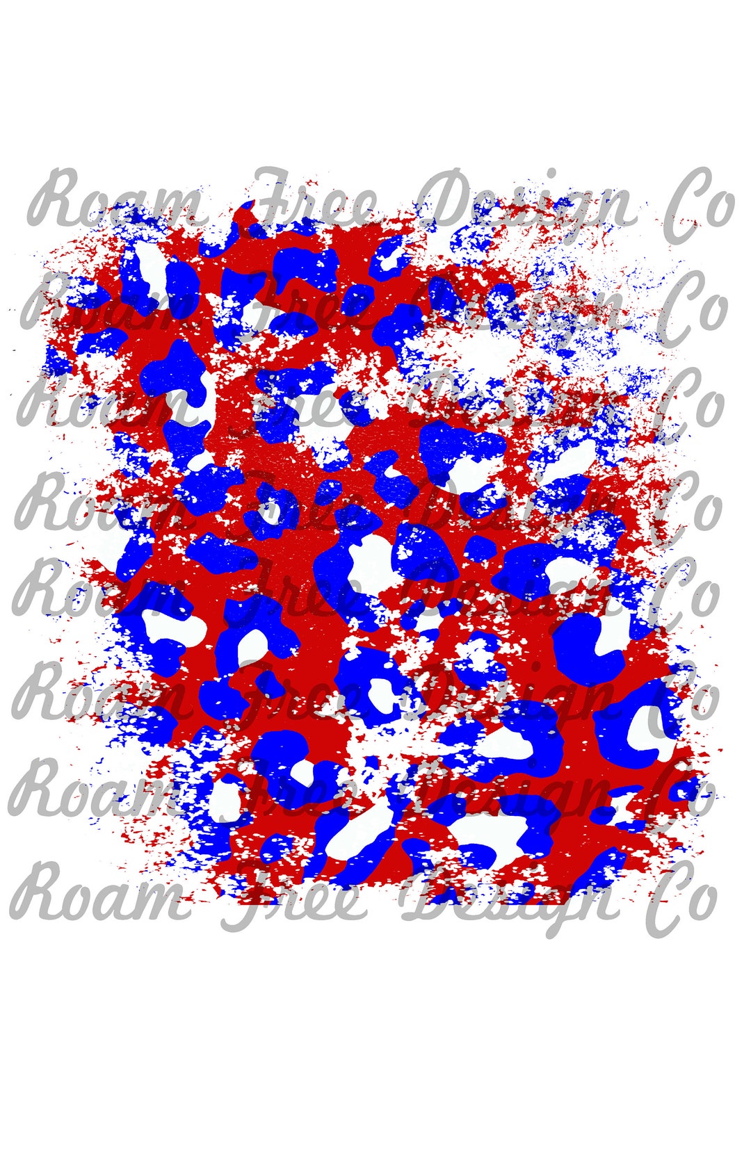 Red and Blue Distressed Cheetah Background Design | Cheetah Print ...