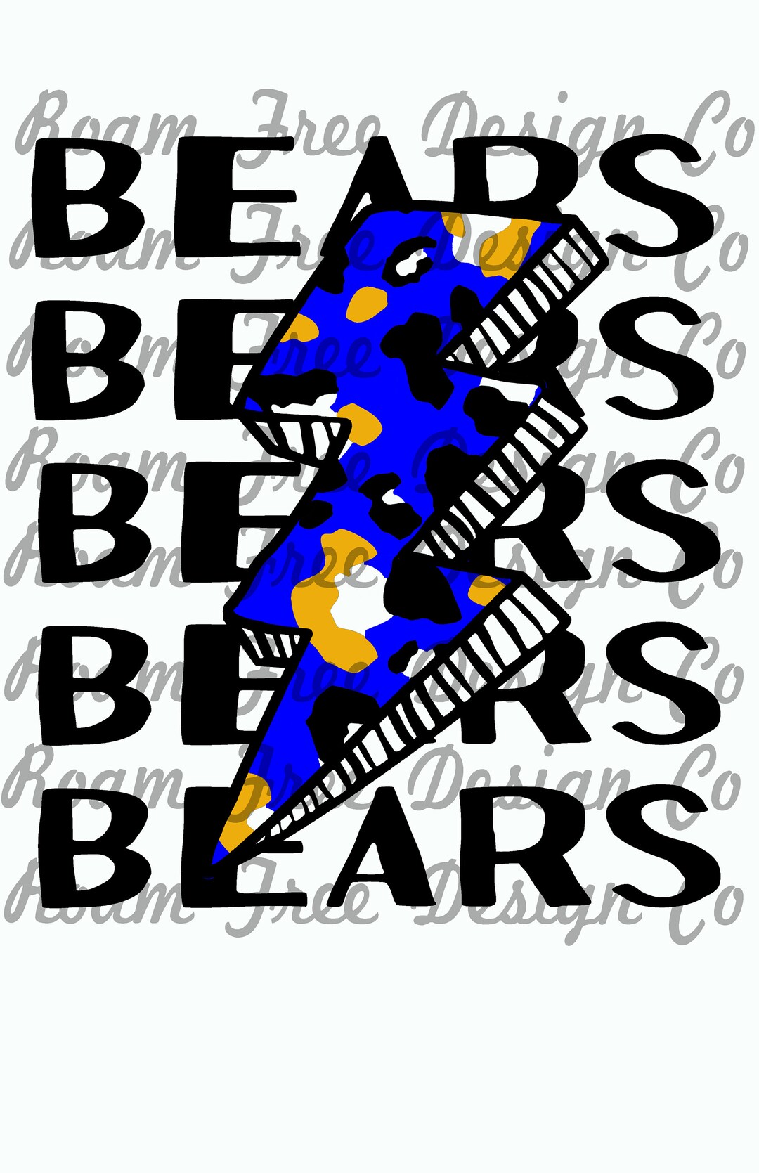 Cheetah Lightning Bolt Bears Mascot | Custom | Bolt | PNG Digital ...