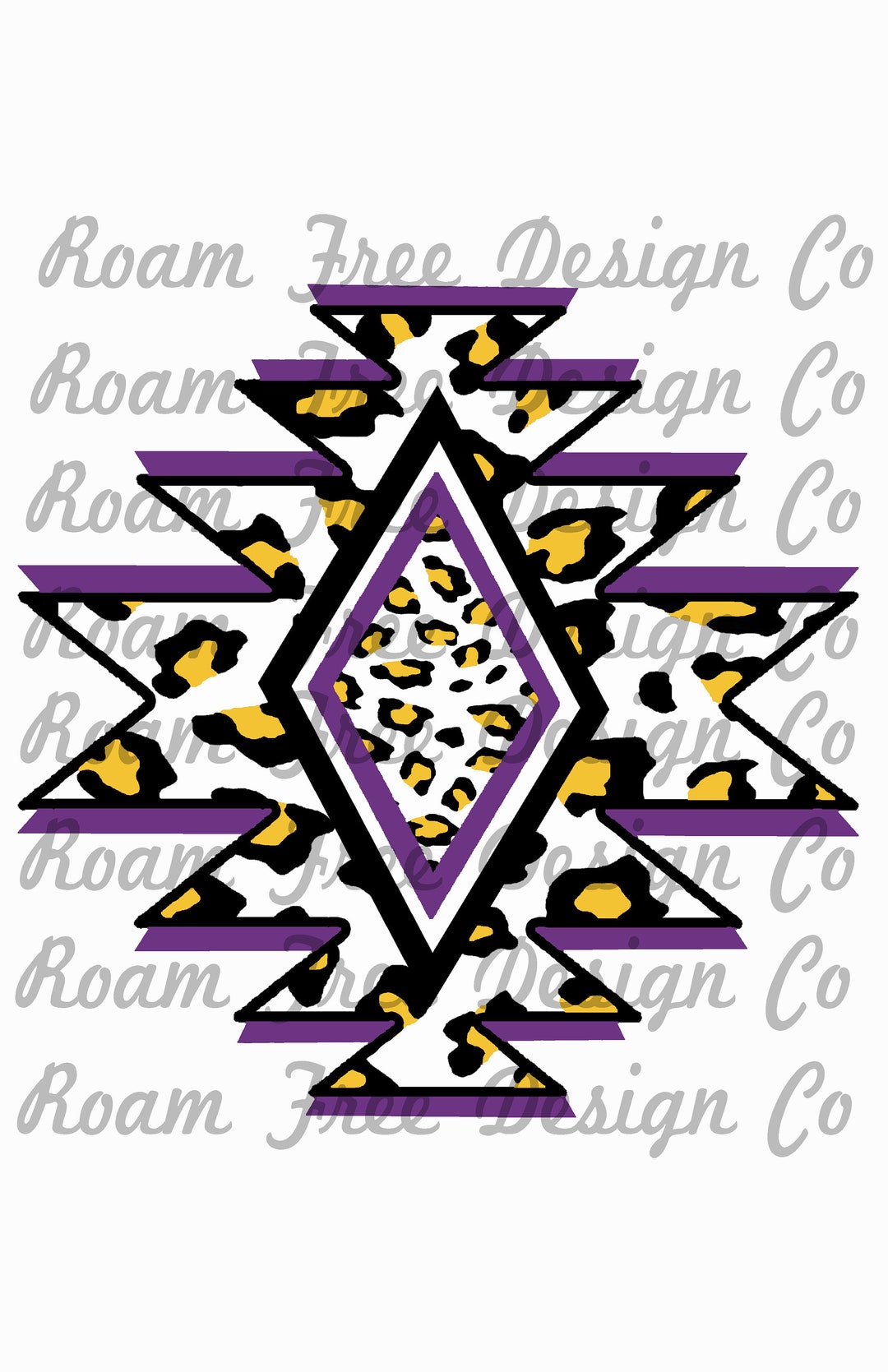 Purple and Gold Aztec Cheetah Design: School Mascot (PNG Digital ...