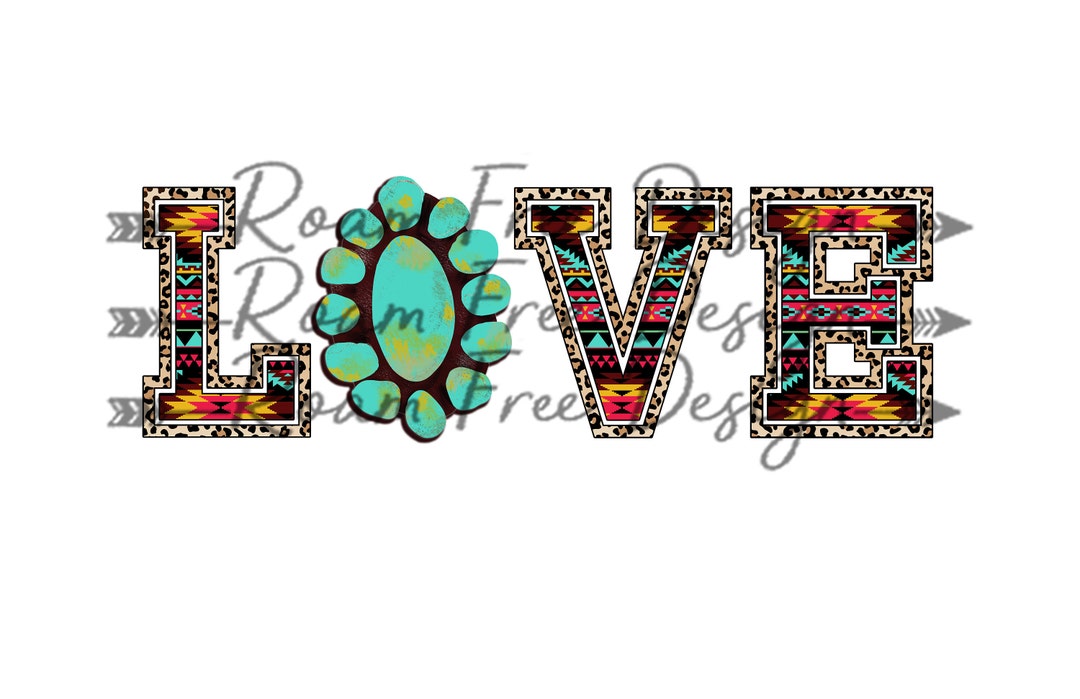 Aztec Turquoise Cheetah Love PNG (digital Download) - Etsy