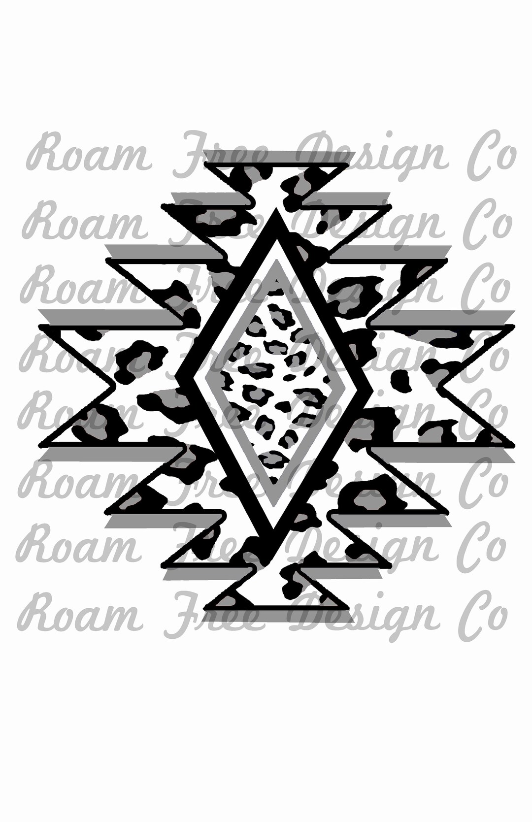 Aztec Cheetah Gray & Black Design Leopard Print PNG - Etsy