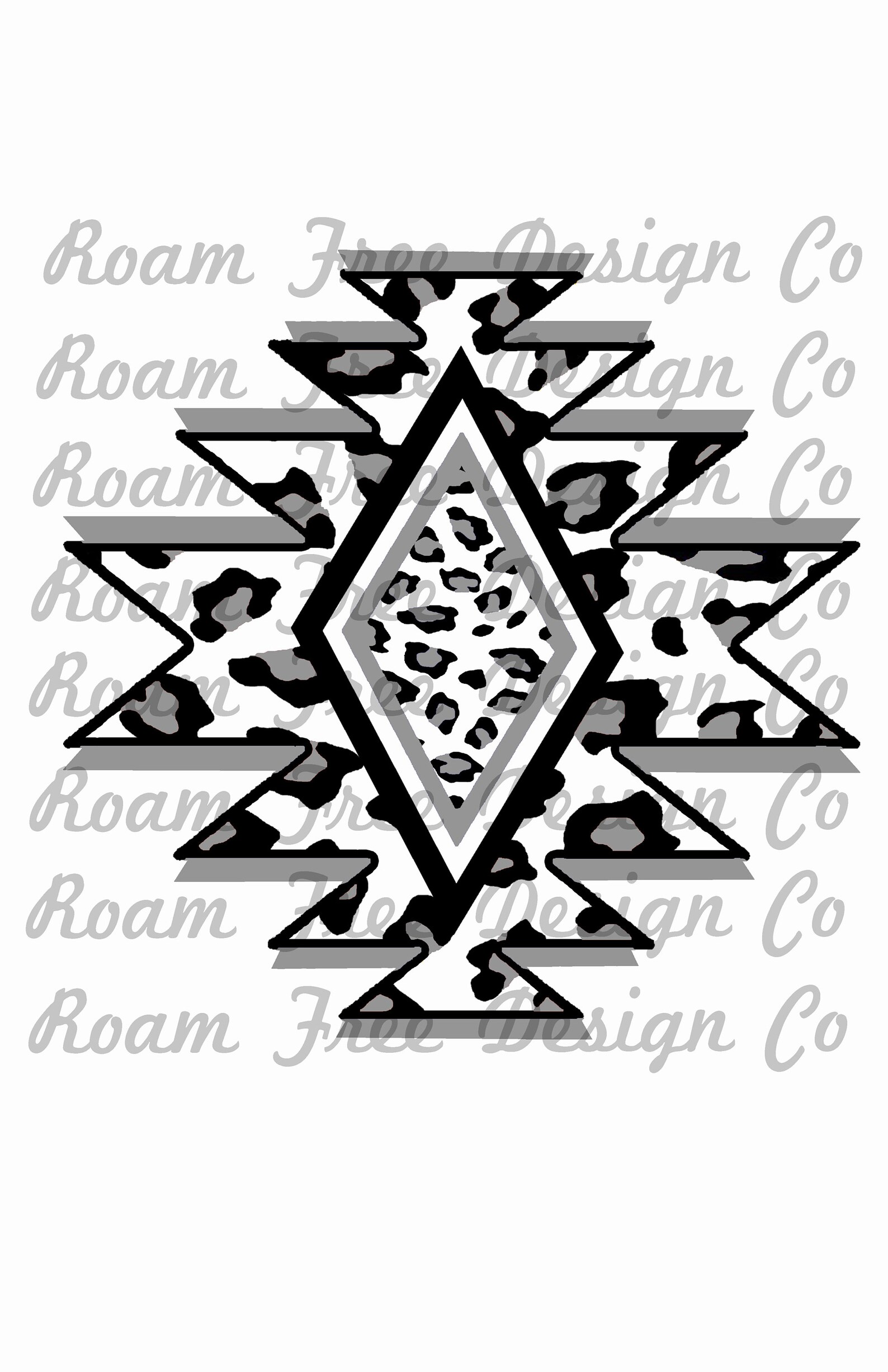 Aztec Cheetah Gray & Black Design Leopard Print PNG - Etsy