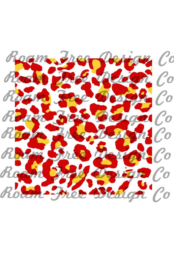 Red and Yellow Cheetah Print Background Red Cheetah Print - Etsy