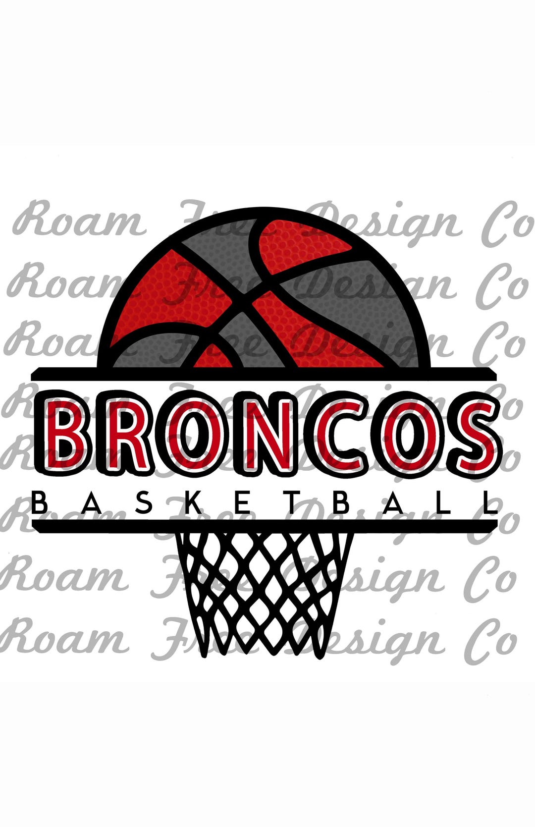Broncos Basketball Cheetah Mascot | Red and Gray | Basketball Print ...