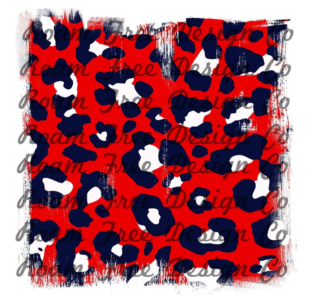 Red, Navy Blue and White Distressed Cheetah Print Background | Red ...