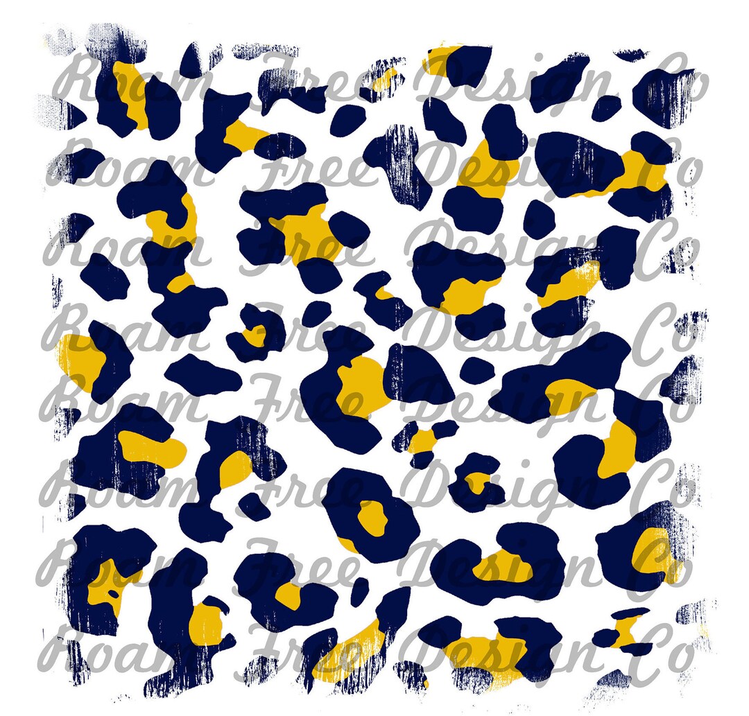 Navy & Yellow Distressed Cheetah Print Background (digital Download) - Etsy