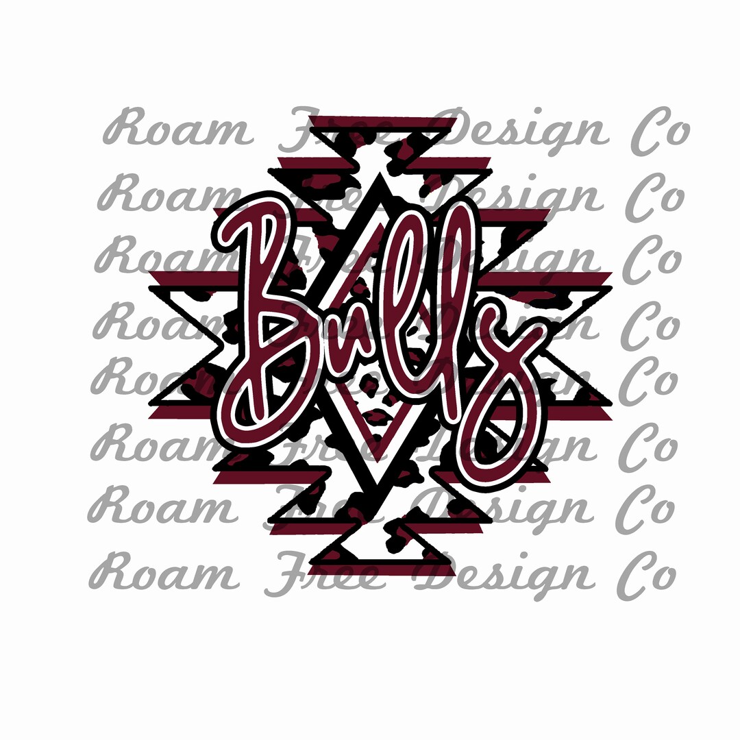 Bulls Maroon Aztec Cheetah Print Design (PNG Digital Download) - Etsy