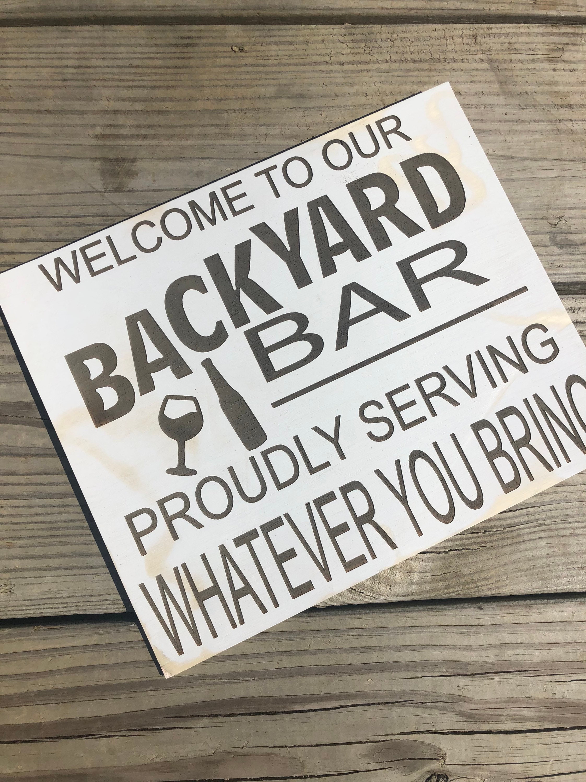 Welcome to Our Backyard Bar Sign - Etsy Welcome to Our Backyard Bar Sign - Etsy