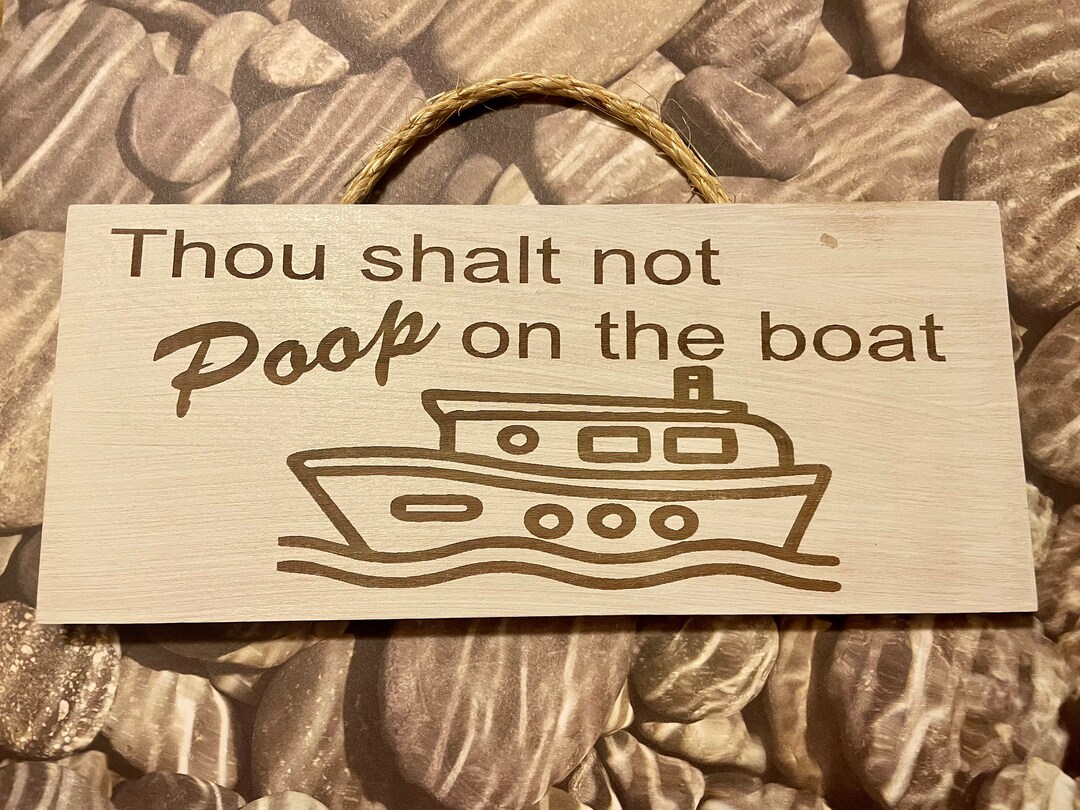 Thou Shalt Poop on the Boat - Sign - Etsy